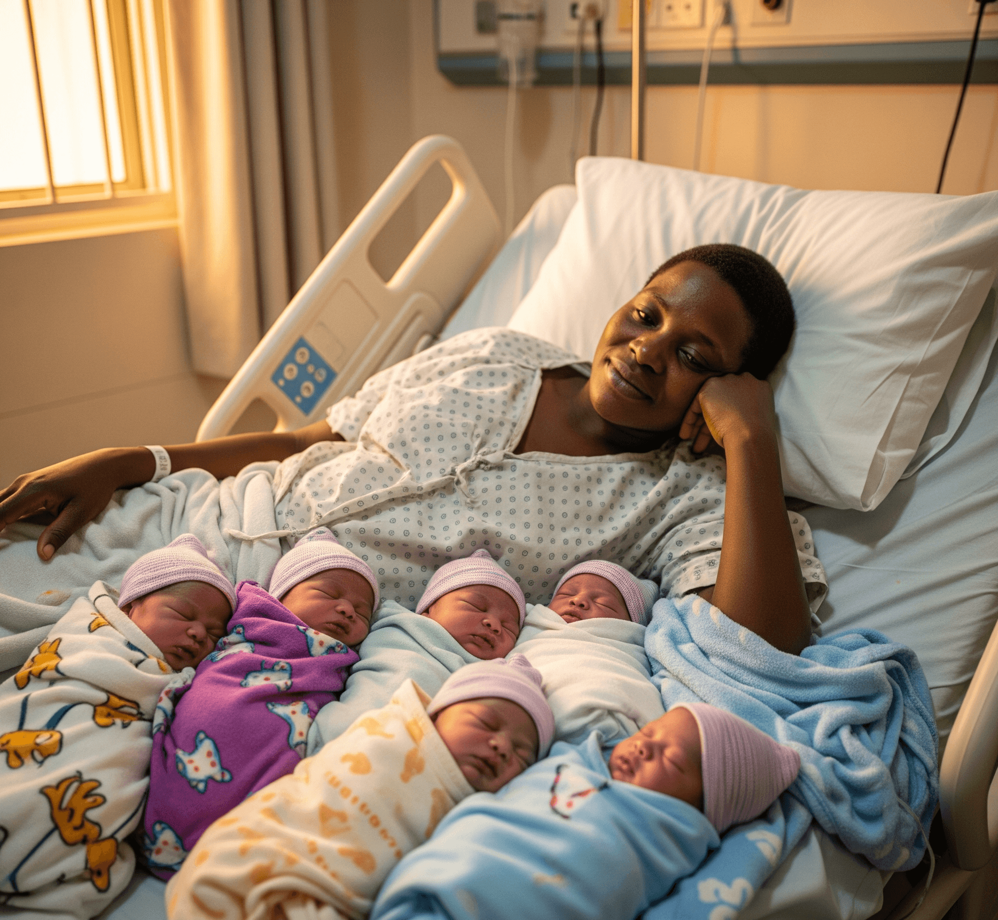 Nigerian Woman Gives Birth to Sextuplets After 7 Years